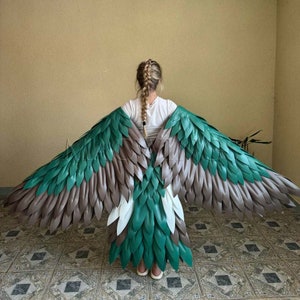 Quetzal Costume Wings Tail Jacket Bird Costume Quetzal Wings Green ...