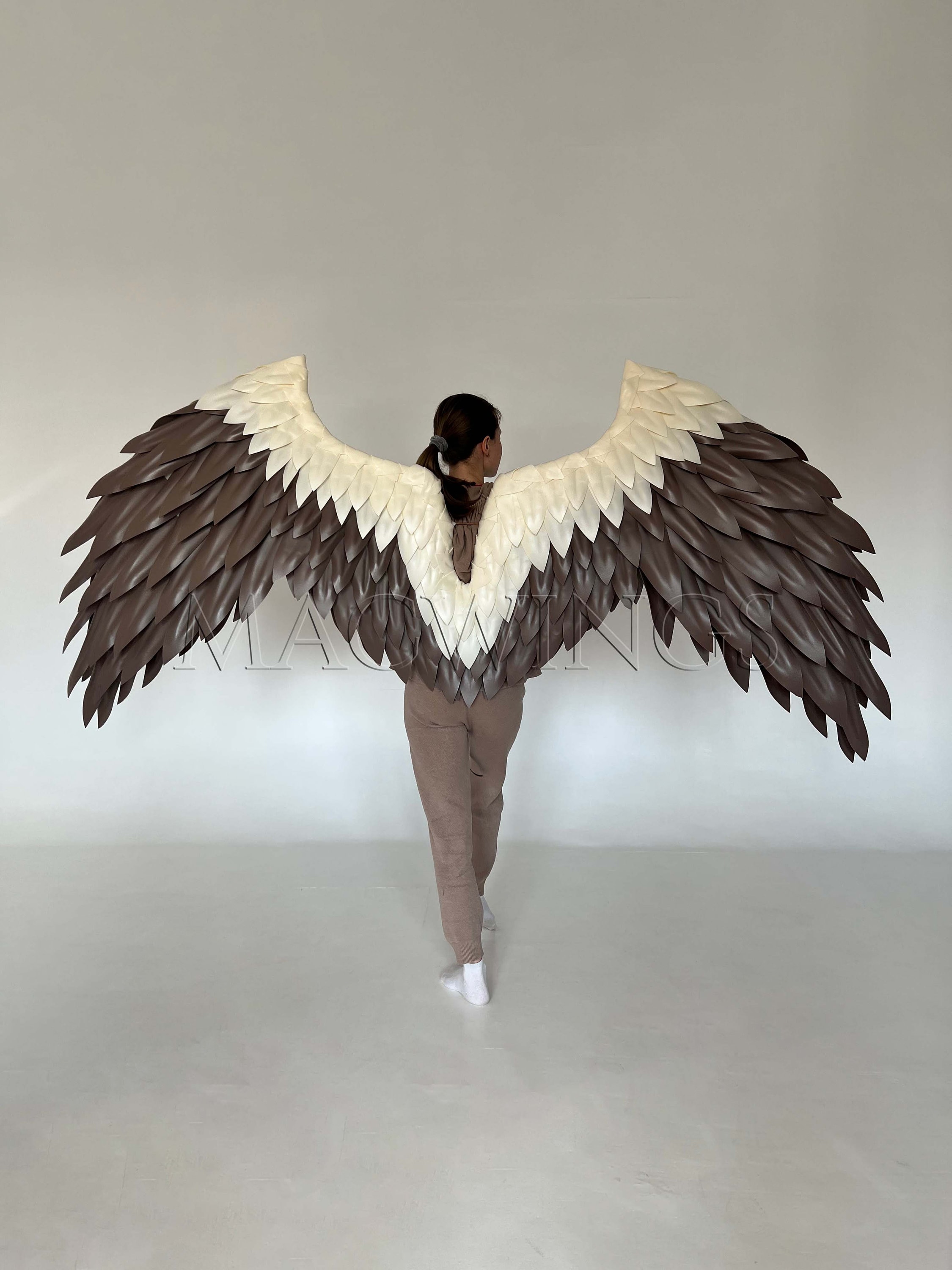 Large Brown Bird Wings – Flexible Movable Angel Wings for Adult Cosplay ...