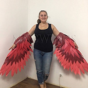 Red Wings, Wings for Dance, Arms as Wings, Performance Wings, Bird ...