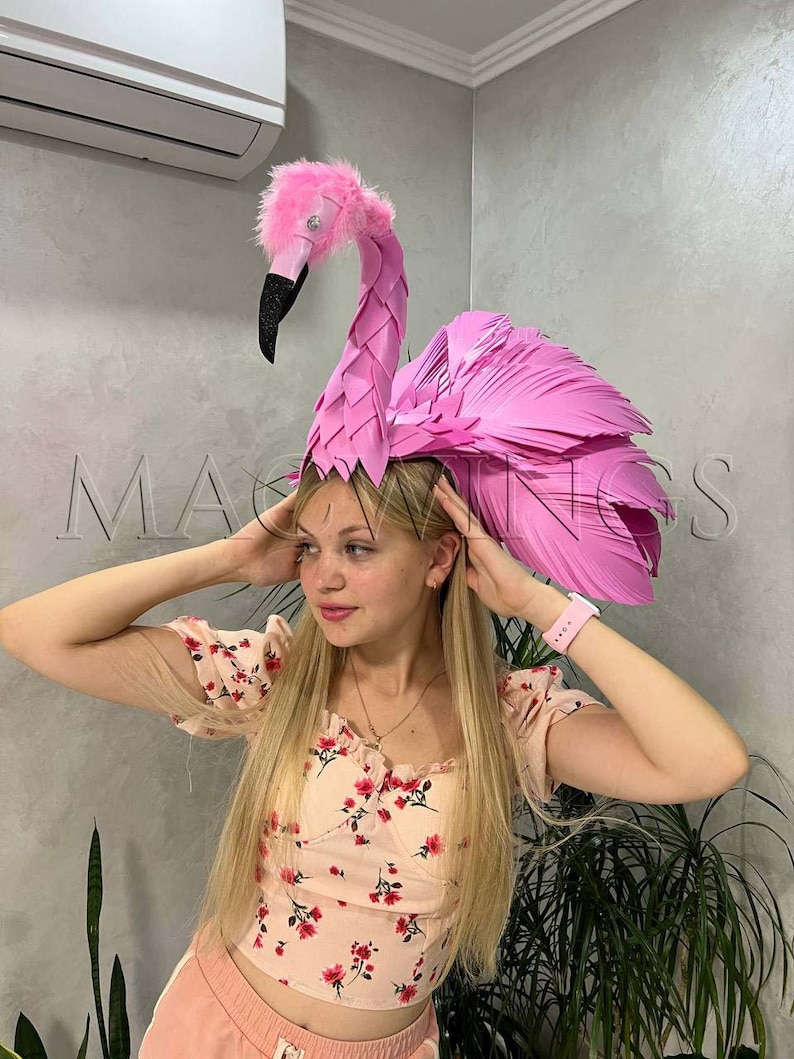 Pink Flamingo Headpiece Headband Flamingo Head Decoration - Etsy