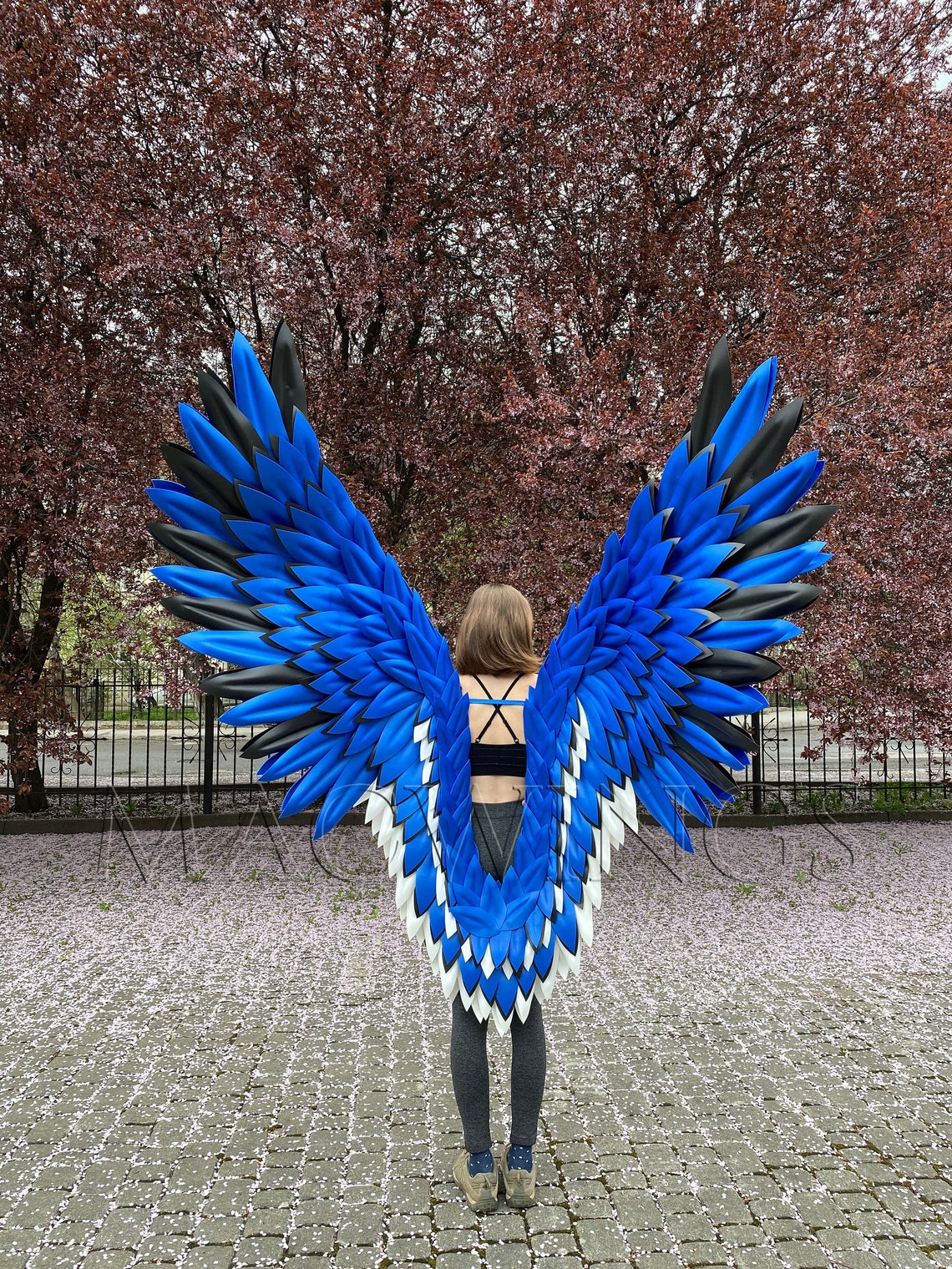 Bluejay Wings, Extra Large Blue Angel Wings, Dark Blue Color, XL Big ...