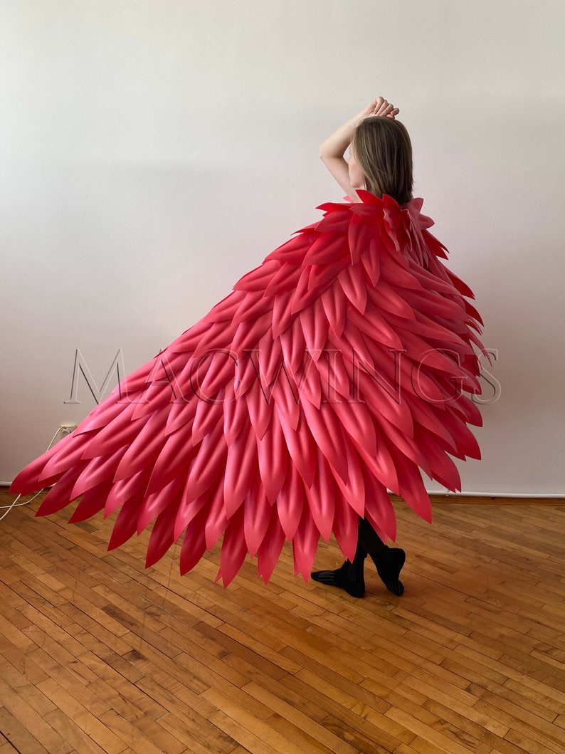Movable Red Wings, Angel Wings for Dance, Photoshoot, Pageant Large ...
