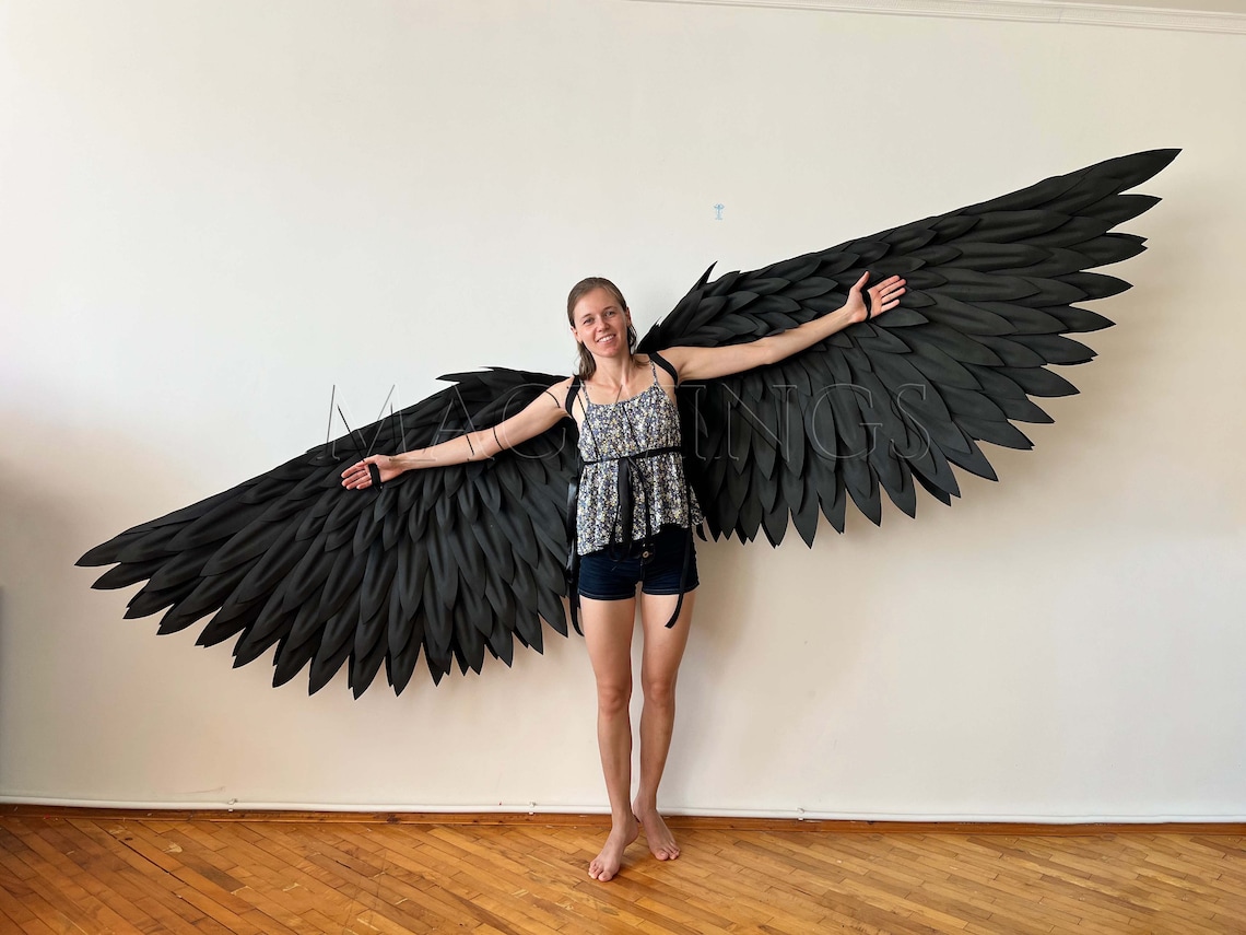 Movable Black Wings Devil Wings Fallen Angel Costume - Etsy