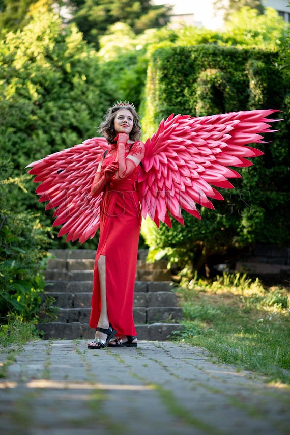 Moveable Red Angel Wings for Dance Red Wings for Cosplay - Etsy