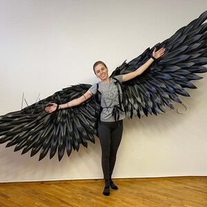 Movable Black Wings, Devil Wings, Fallen Angel Costume Flexible Wings, Adult Bird Wings Cosplay ...