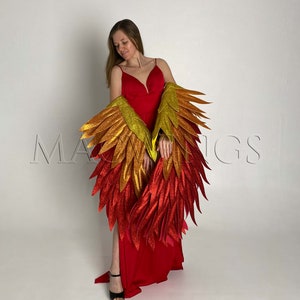 Shiny Red Arm Wings, Red Wings, Wings for Dance Cosplay Prop, Glitter ...