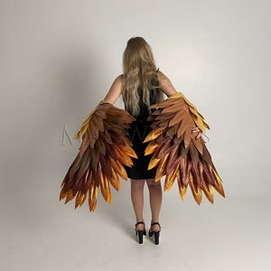 Brown Harpy Wings for Arms, Bird Costume, Halloween Cosplay, Adult ...