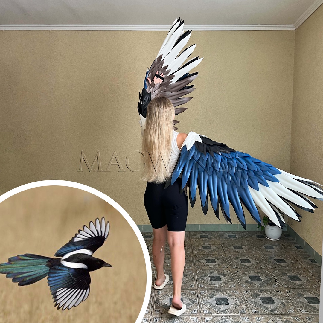 Magpie Costume Wings for Arms Magpie Cosplay Halloween Costume Movable ...