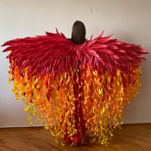 Moveable Phoenix Wings, Flame Wings, Adult Cosplay Costume, Fire Bird ...