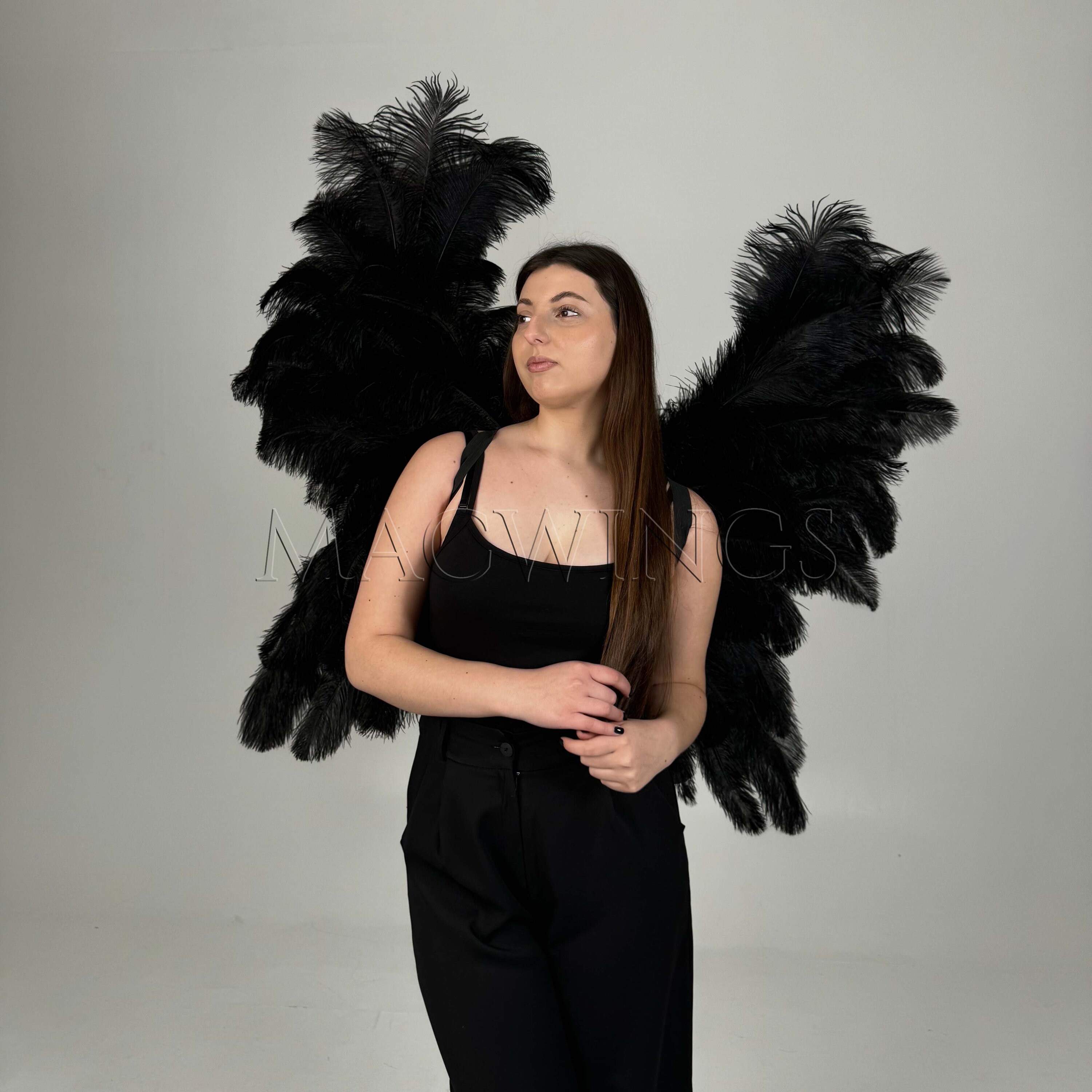 Black Angel Wings Costume Cosplay Butterfly Wings Adult Photo Prop ...