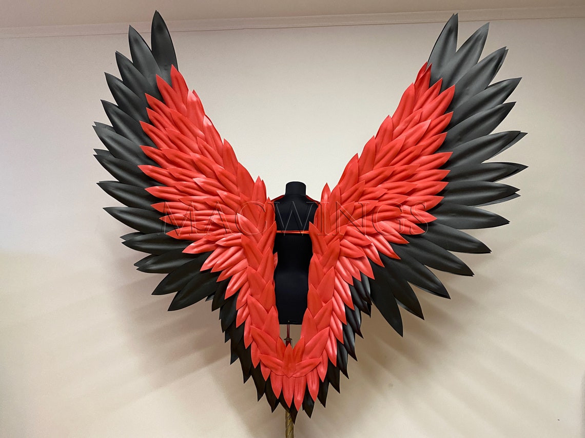Red and Black Color Wings Extra Large Angel Wings Halloween | Etsy