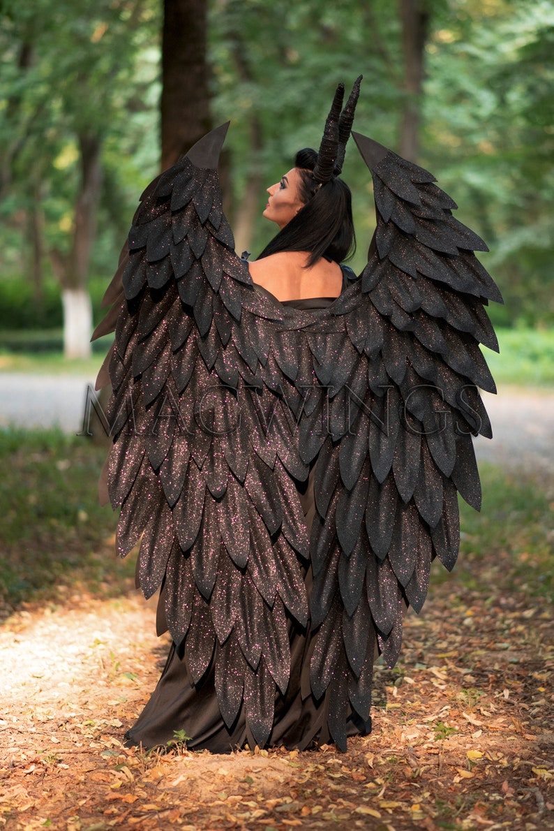 Witch Cosplay Costume Black Wings Devil Wings Black Angel - Etsy