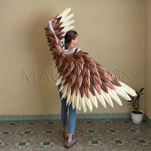 Movable Barn Owl Wings, Brown Bird Wings Cosplay, Halloween Costume ...