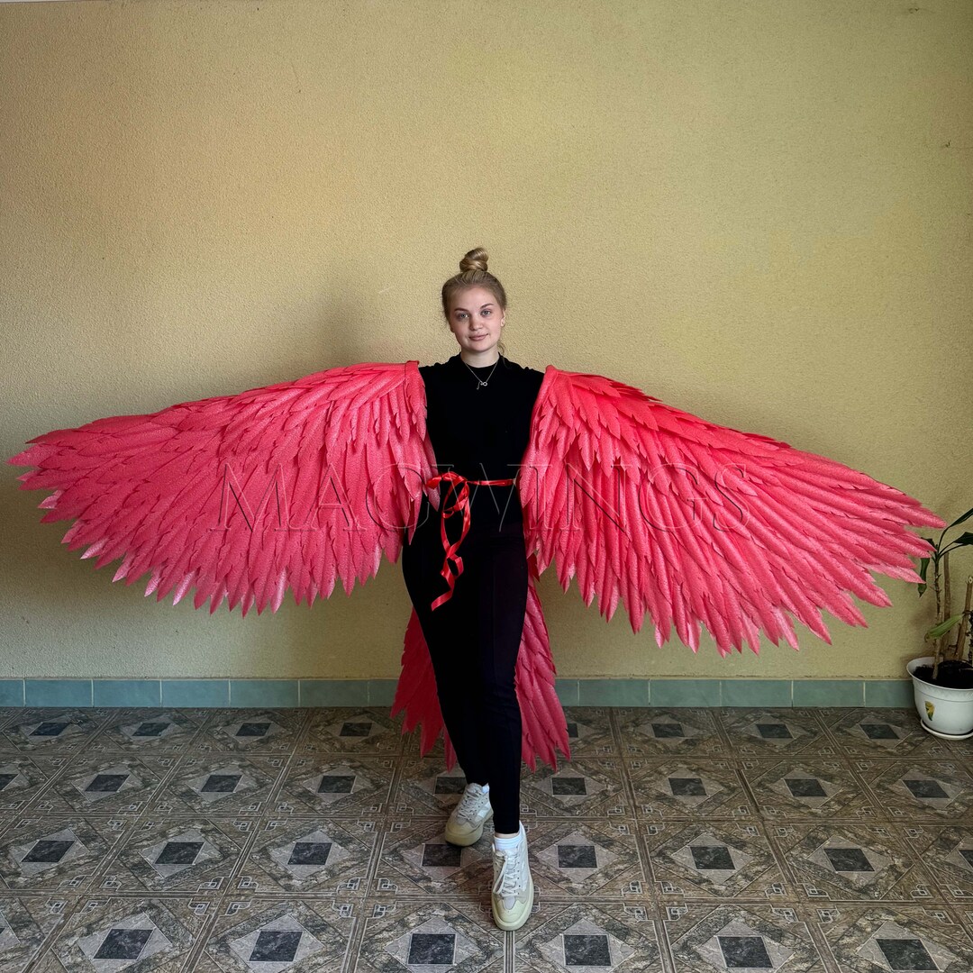 Red Wings for Arms and Tail Red Bird Wings Adult Size Halloween Costume ...