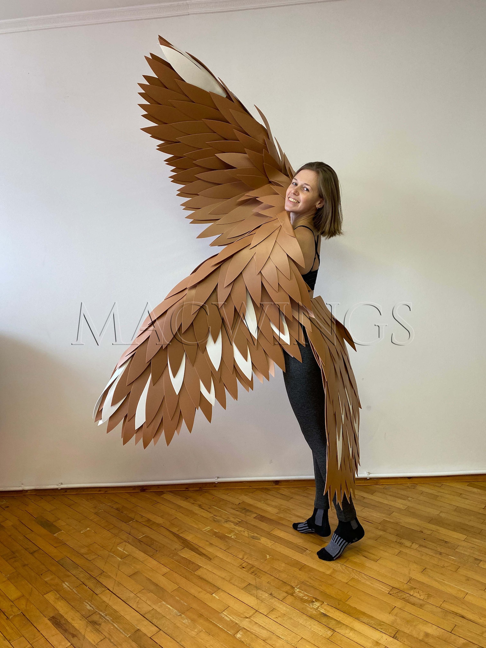 Brown Bird Wings and Tail Bird Cosplay Costume Arm Wings - Etsy