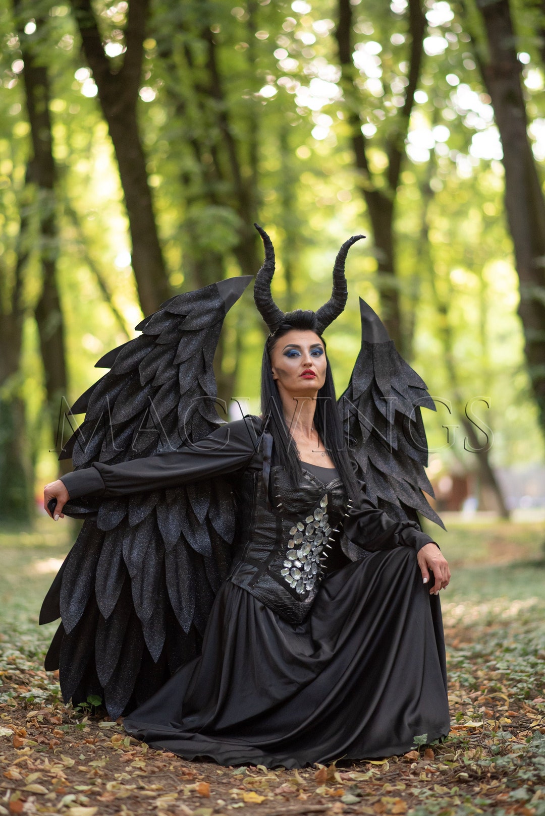 Witch Cosplay Costume Black Wings Devil Wings Black Angel Dark