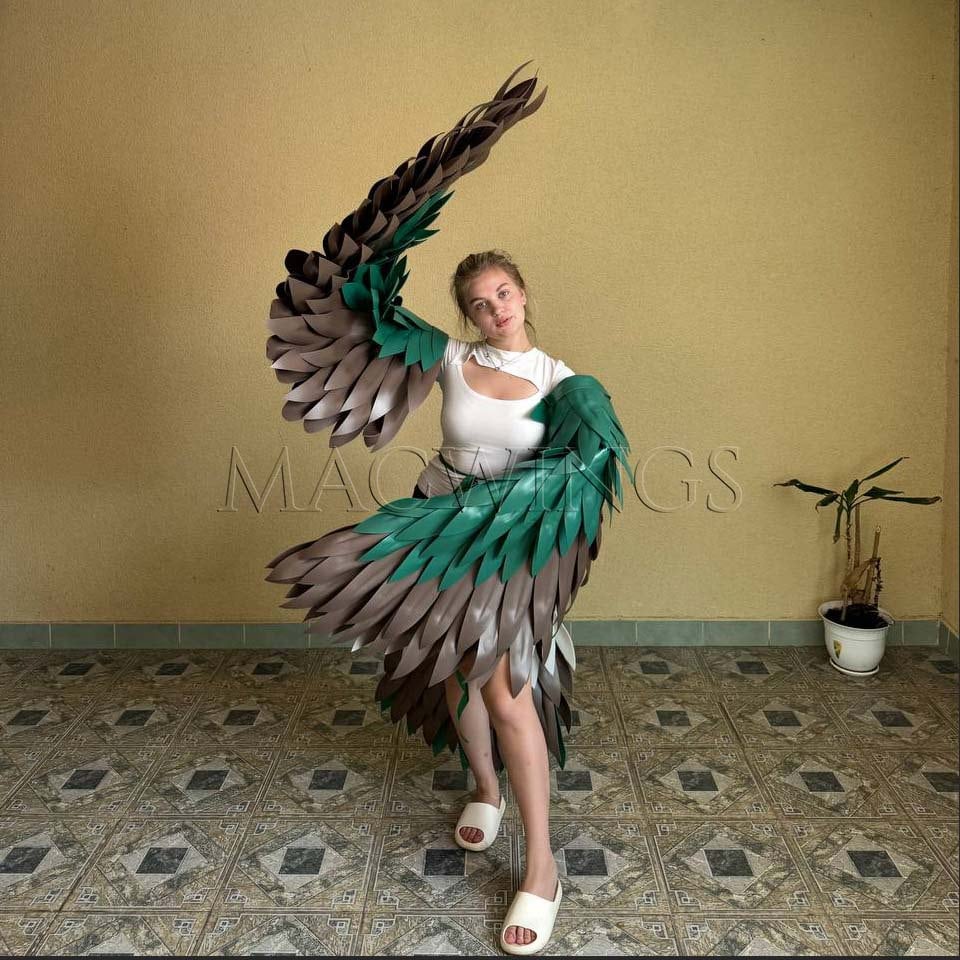 Quetzal Costume Wings Tail Jacket Bird Costume Quetzal Wings Green ...