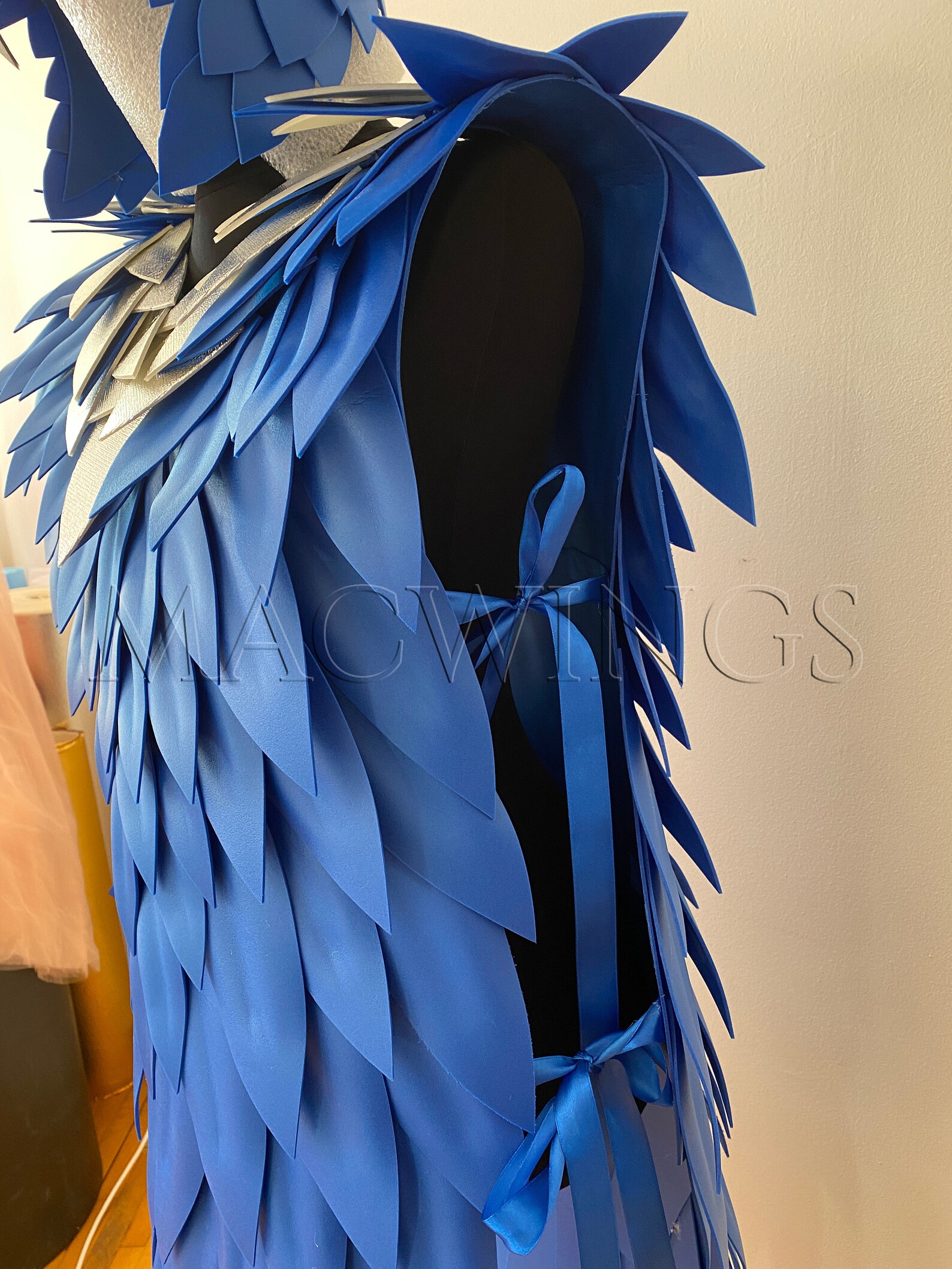 Blue Owl Costume, Bird Wings, Arms Wings, Bird Costume Cosplay, Blue ...