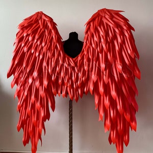 Red Wings Cosplay Large Wings Wings for Cosplay Red Angel - Etsy