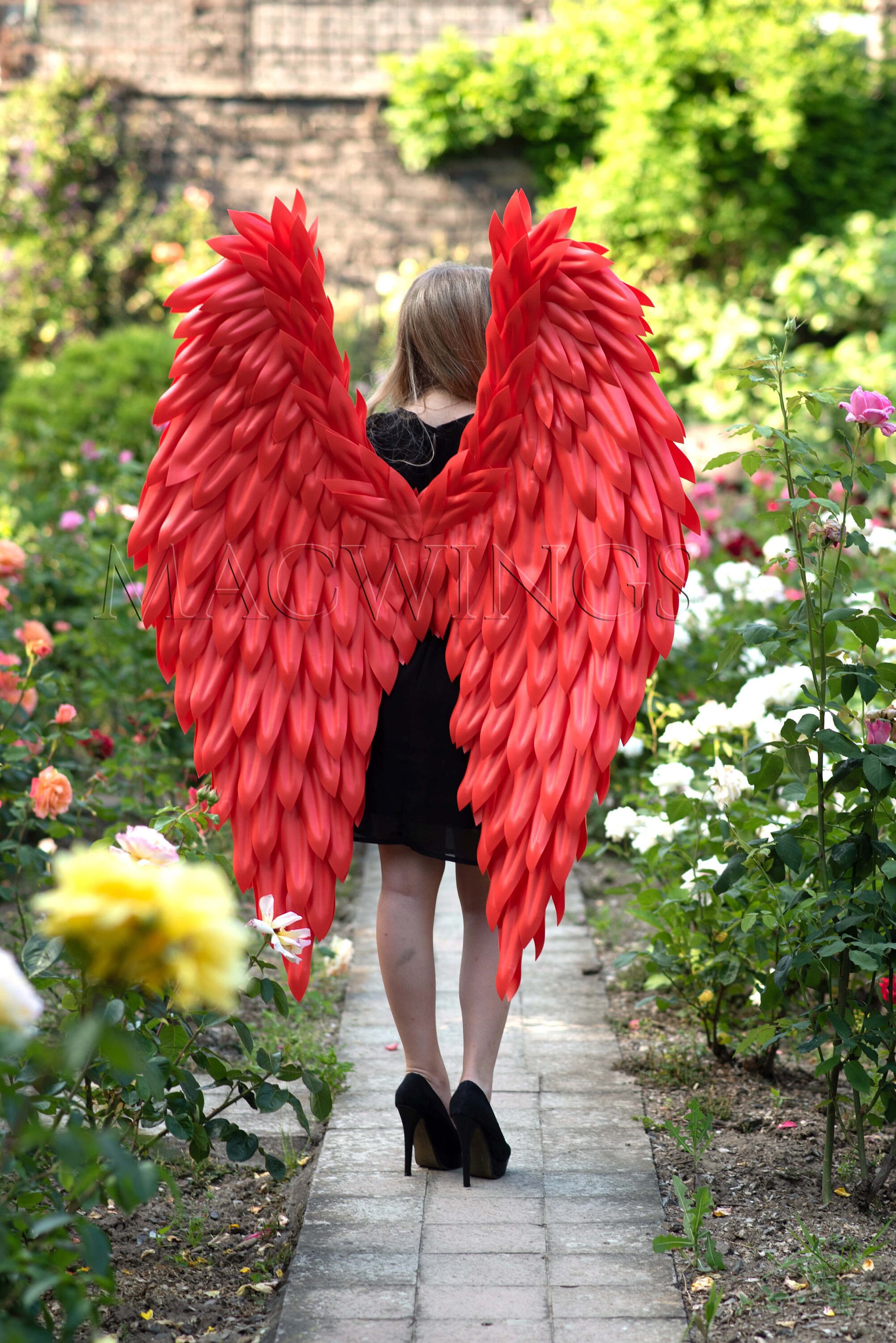 Red Angel Wings Angel Costume Red Wings Demon Wings - Etsy