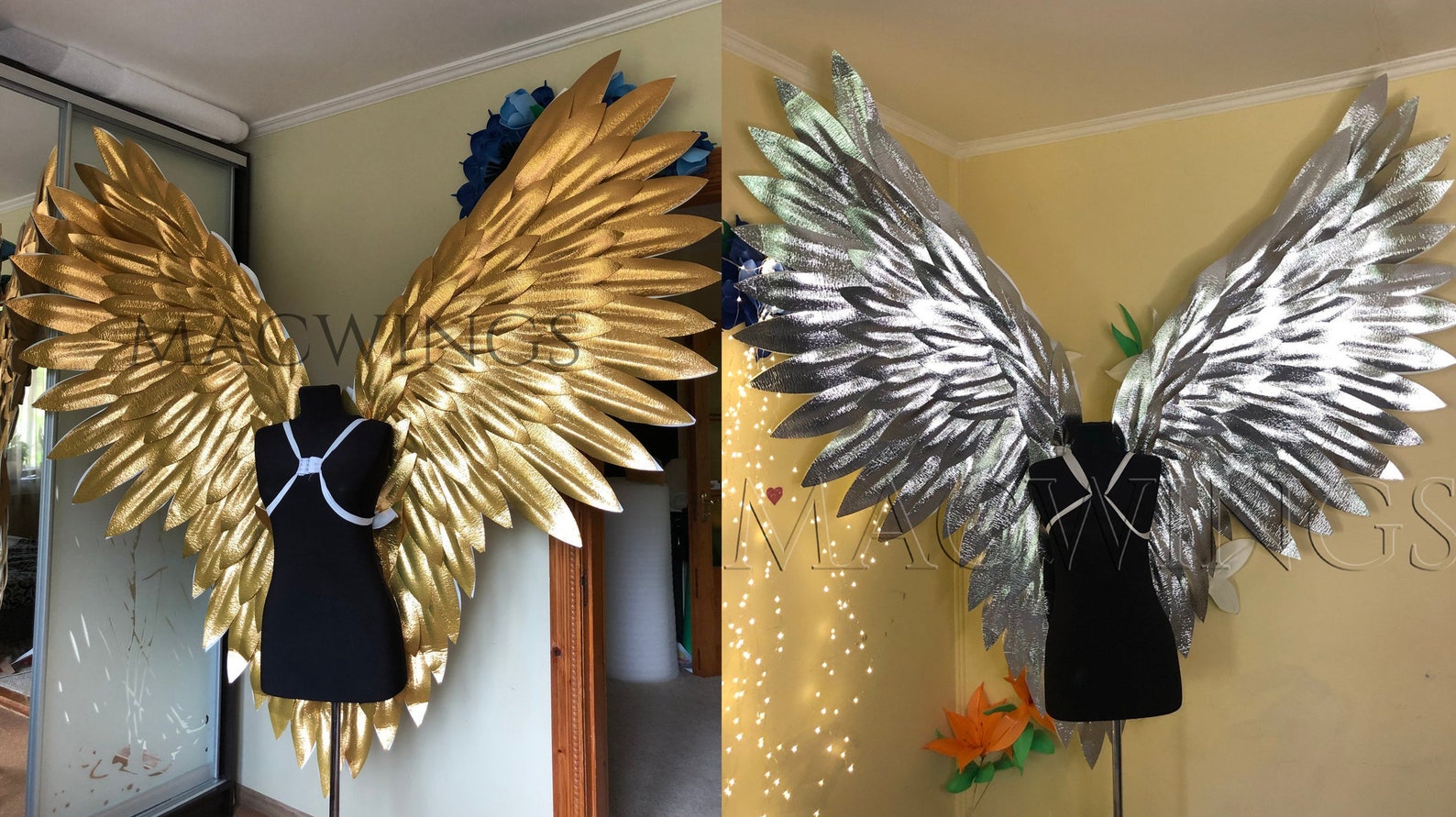 Extra large wings White angel wings Black wings Gold wings | Etsy