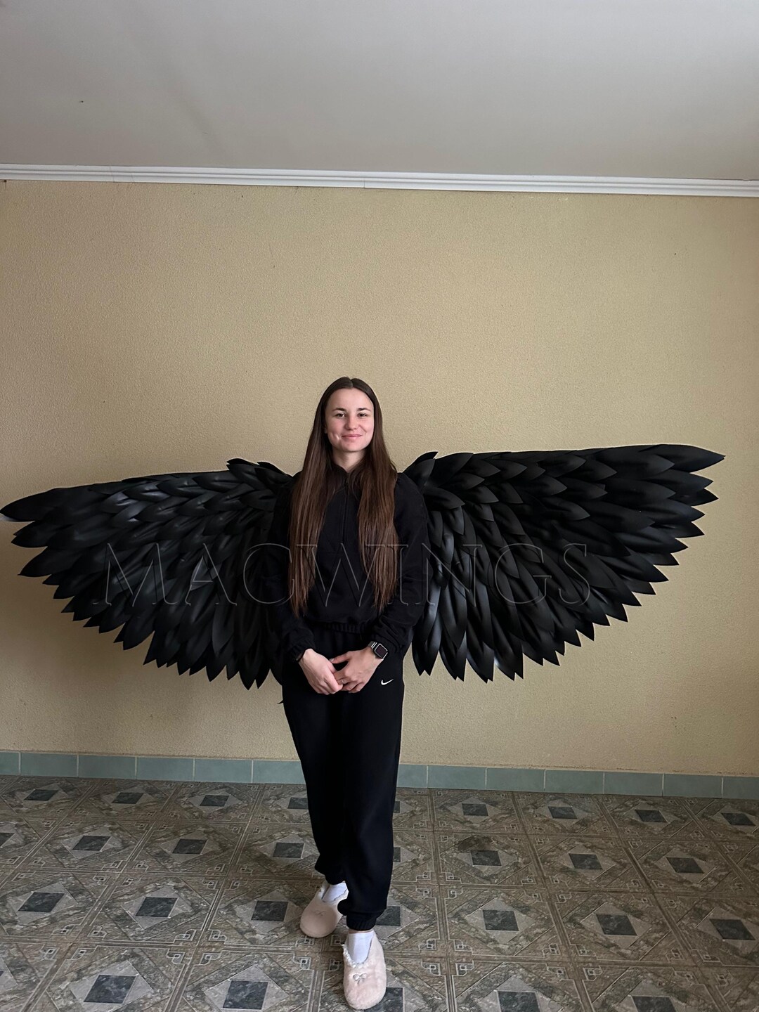 Movable Reduced Black Wings, Devil Wings, Fallen Angel Costume Flexible Wings,children Bird ...