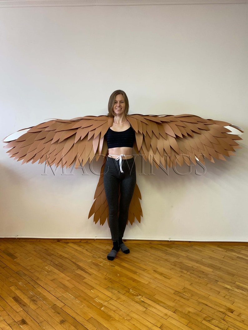 Brown Bird Wings and Tail, Bird Cosplay Costume, Arm Wings, Hawk Wings ...