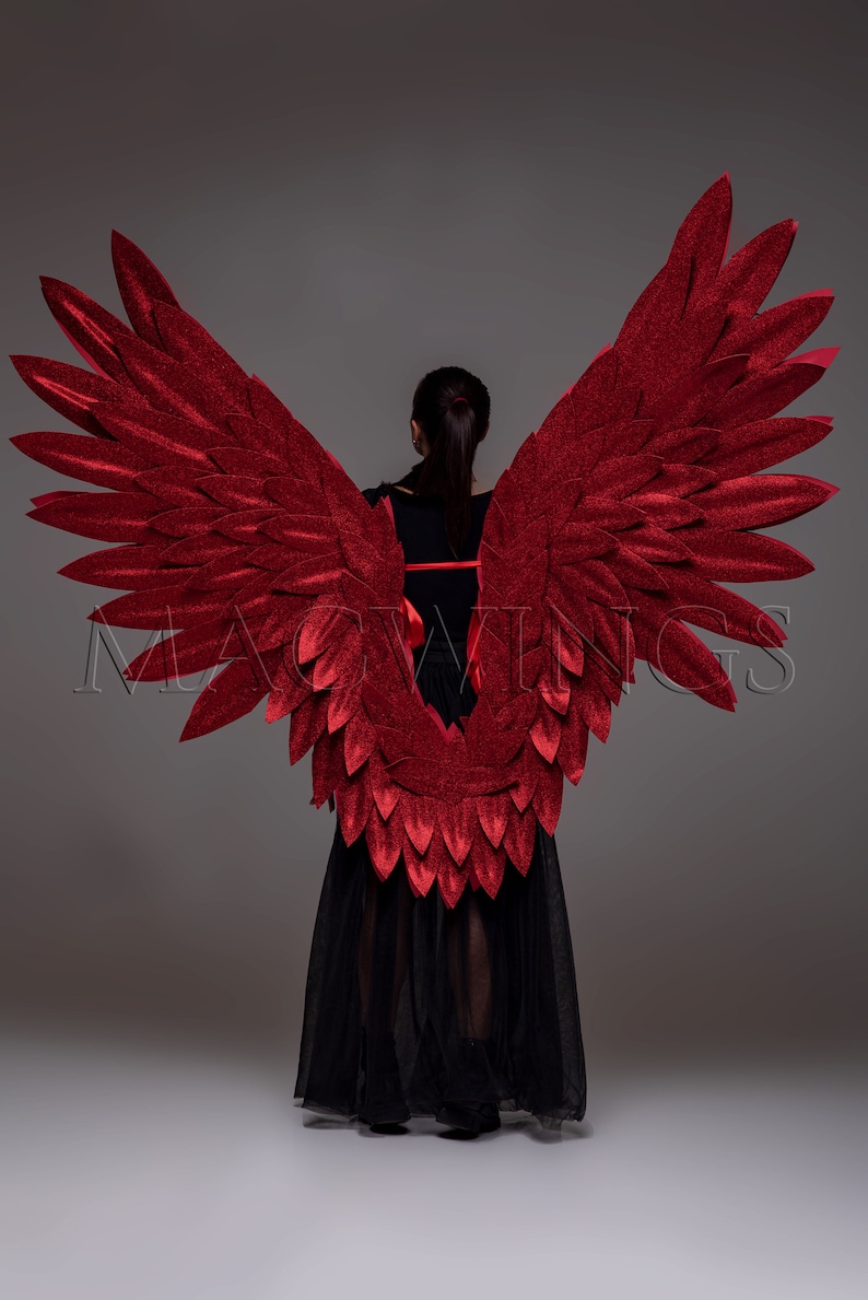 Red Glitter Wings Large Wings Angel Wings Cosplay Sparkle - Etsy