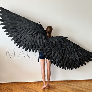 Movable Black Wings, Devil Wings, Fallen Angel Costume Flexible Wings, Adult Bird Wings Cosplay ...