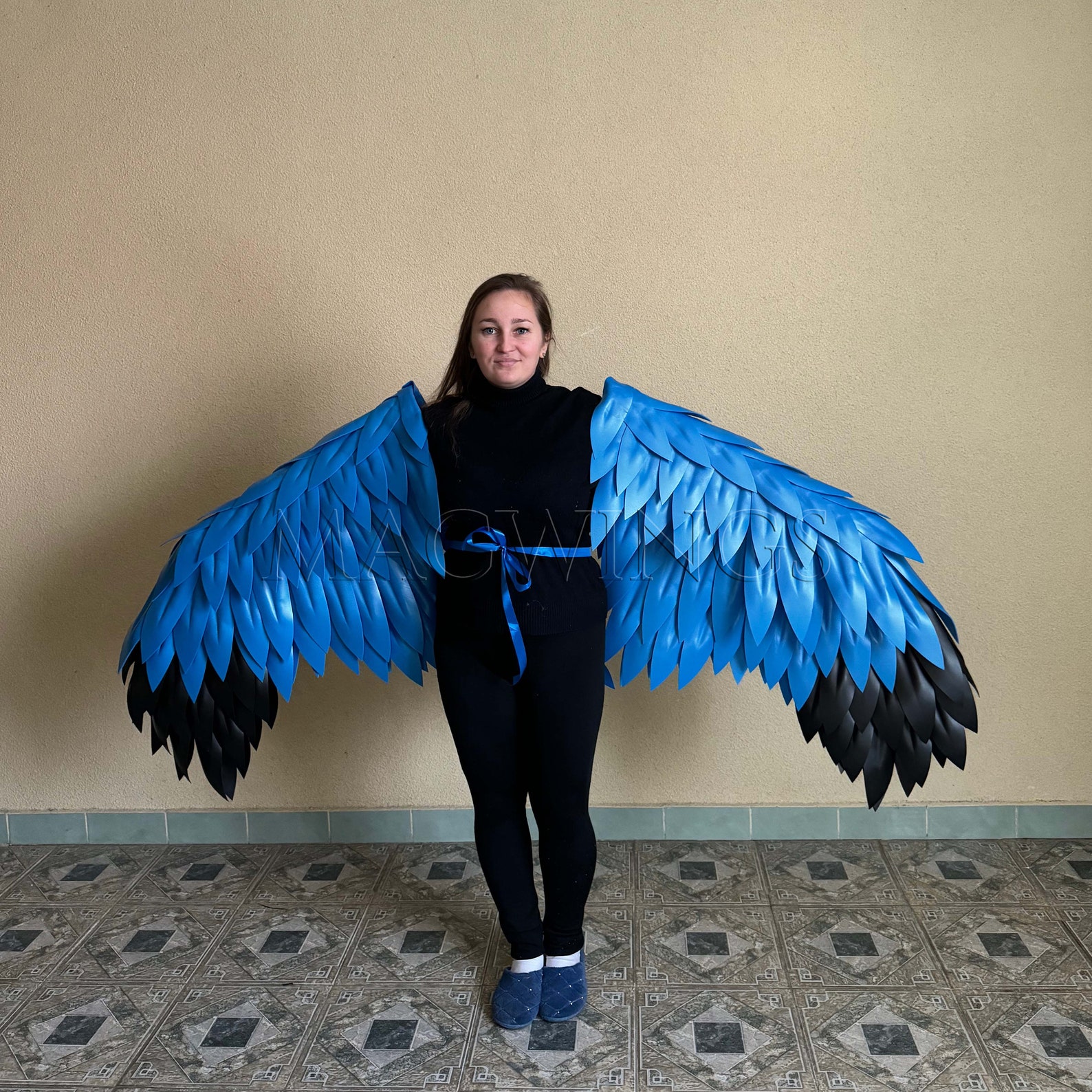 Mountain Blue Jay Wings and Tail Arm Wings Cosplay Costume Blue Black ...