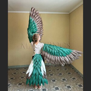 Quetzal Costume Wings Tail Jacket Bird Costume Quetzal Wings Green ...