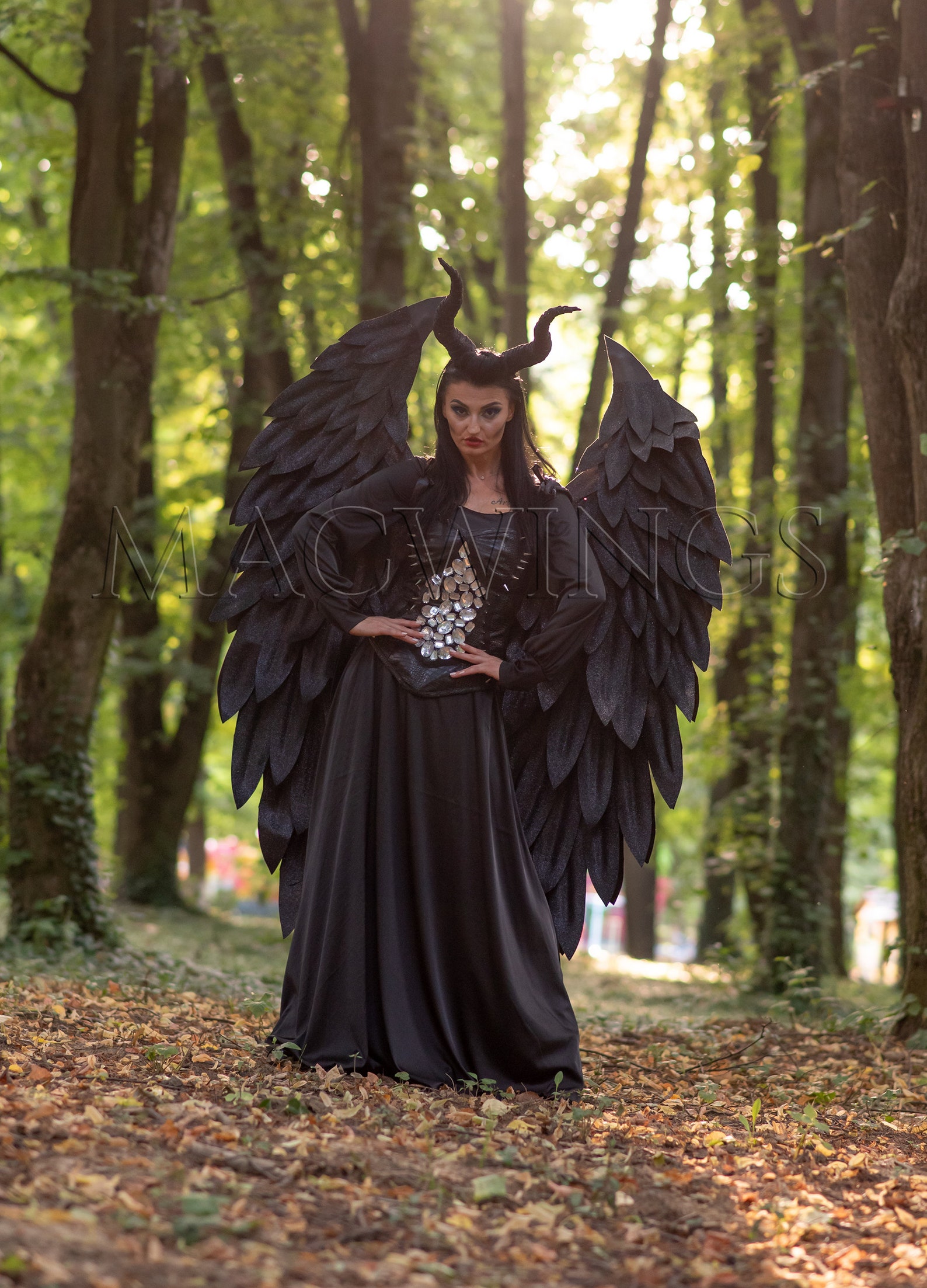 Witch Cosplay Costume, Black Wings, Devil Wings, Black Angel, Dark ...