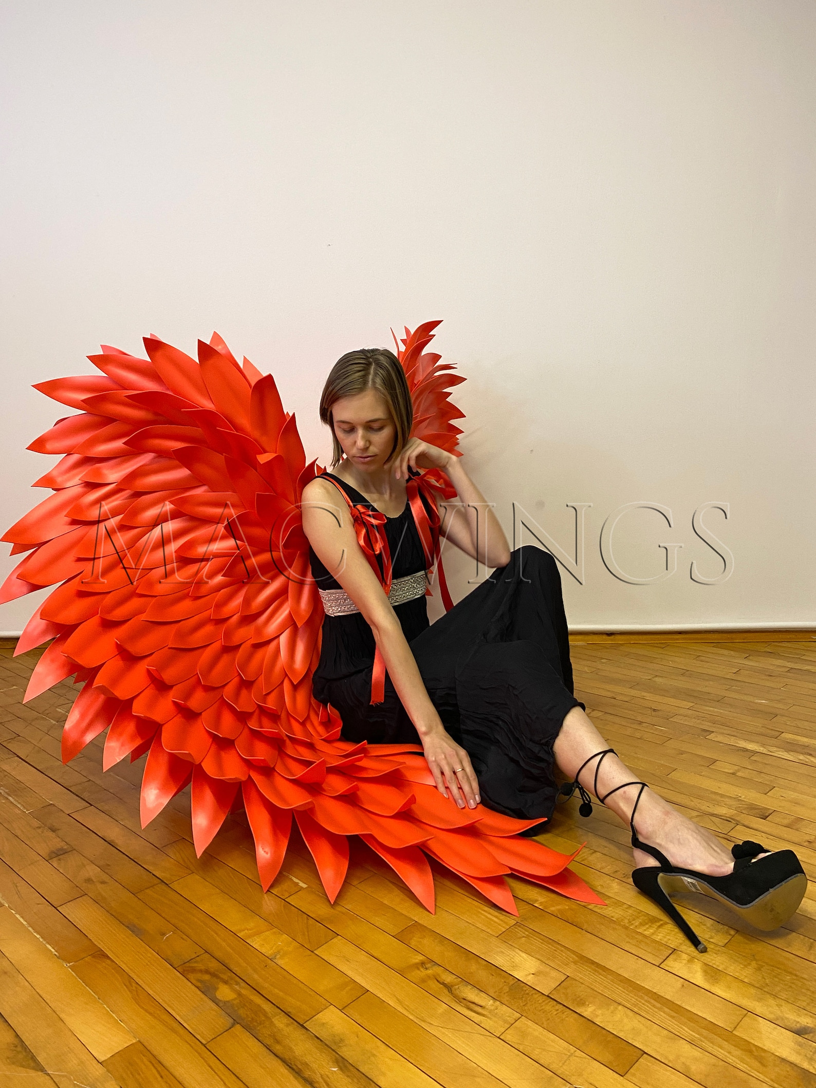 Red Angel Wings Red Wings Wedding Wings Big Red Heart - Etsy