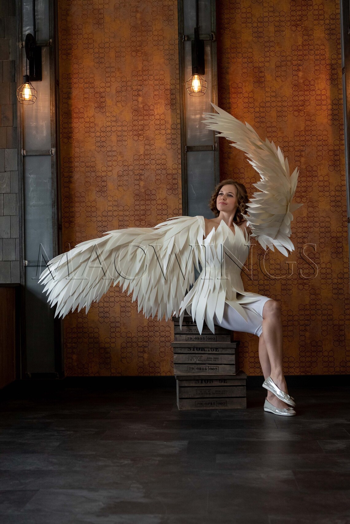 White Bird Wings, Bird Wings, Arm Wings, Bird Costume Cosplay, Harpy ...