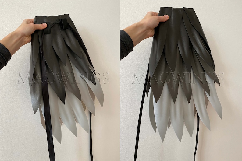 Gray Harpy Wings With Tail, Movable Bird Arm Wings, Fantasy Harpy ...