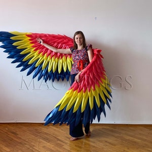 Parrot Wings Costume, Macaw Costume, Movable Wings for Dance, Bird ...