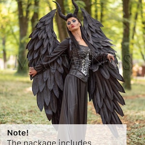 Witch Cosplay Costume, Black Wings, Devil Wings, Black Angel, Dark ...