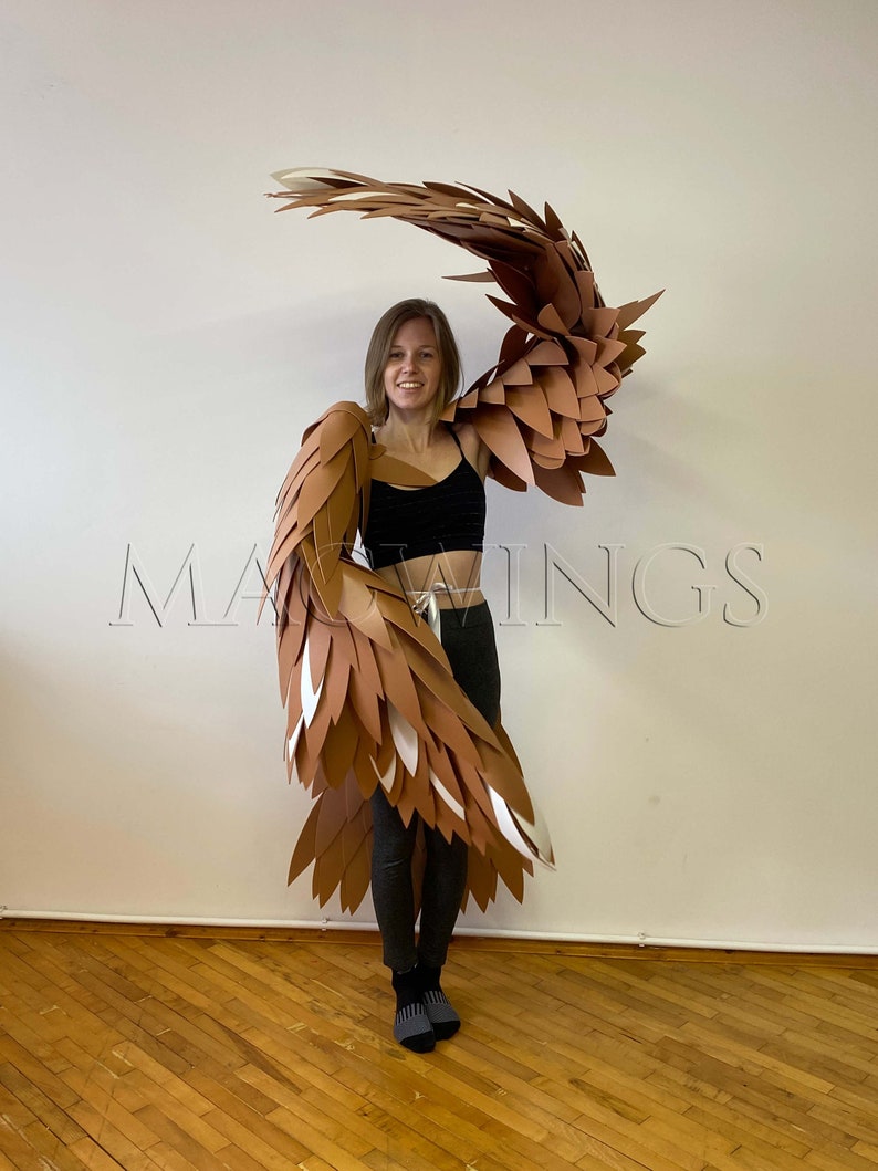 Brown Bird Wings and Tail, Bird Cosplay Costume, Arm Wings, Hawk Wings ...