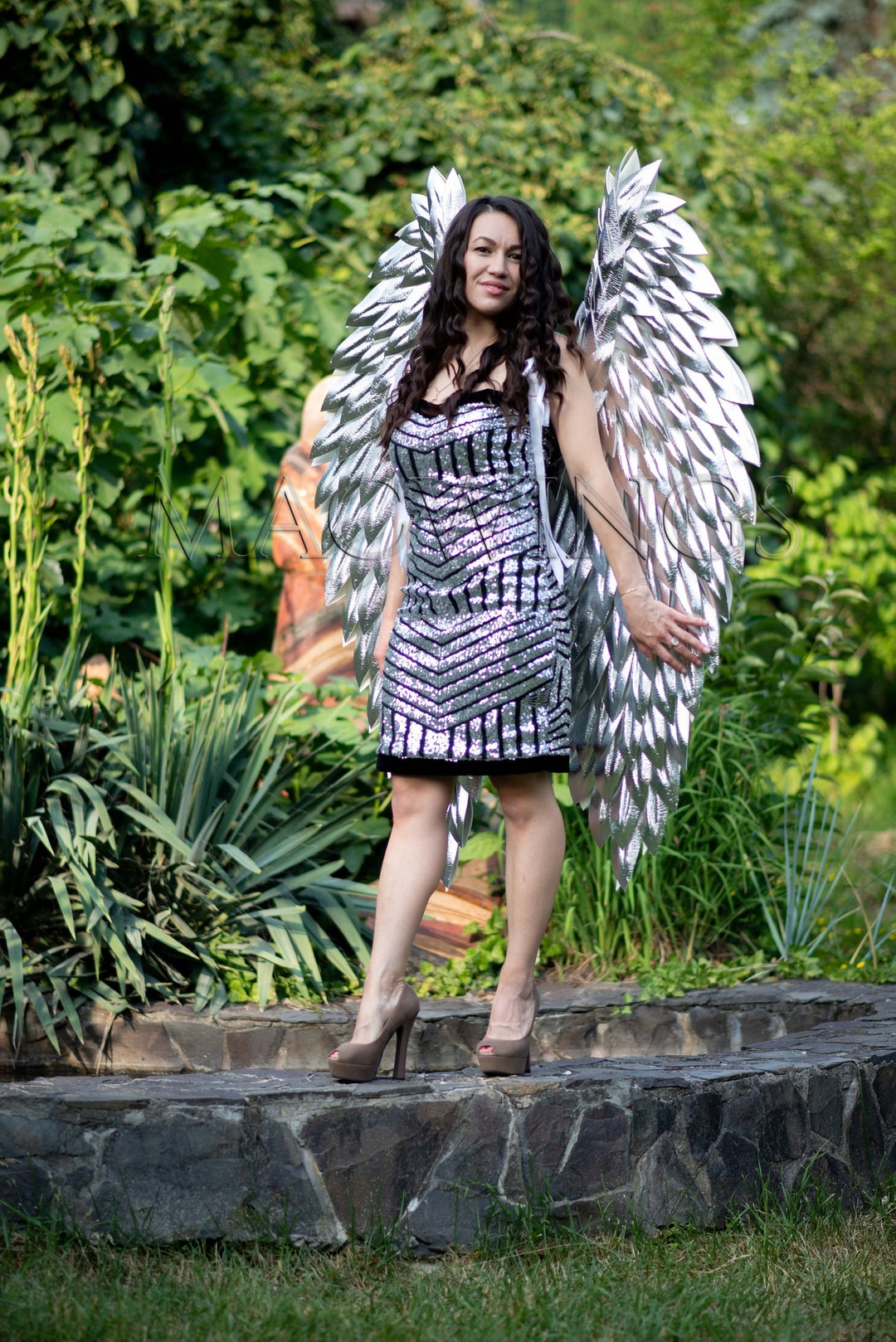 Silver Angel Wings Cupid Wings Silver Wings Angel Costume Fairy