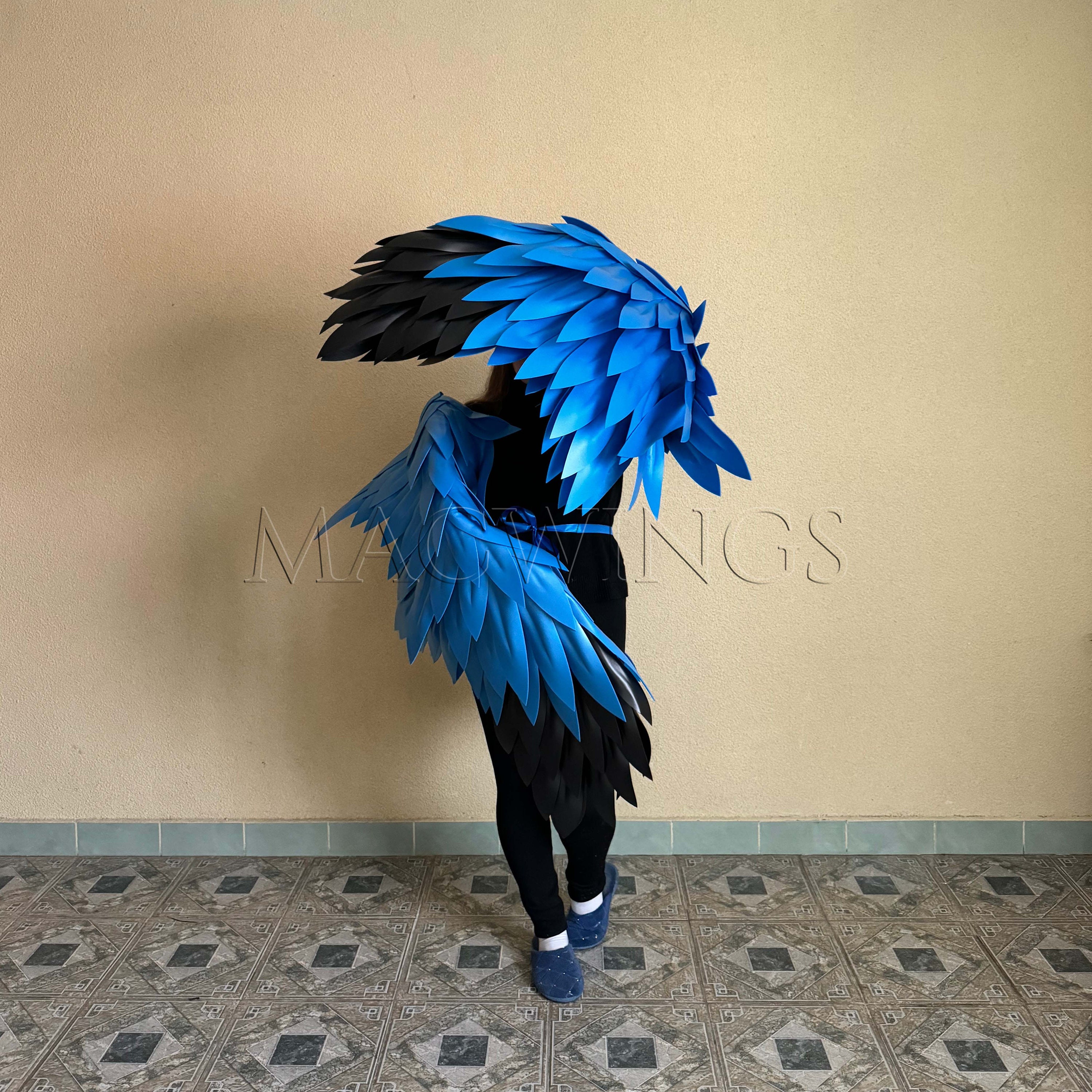 Mountain Blue Jay Wings and Tail Arm Wings Cosplay Costume Blue Black ...