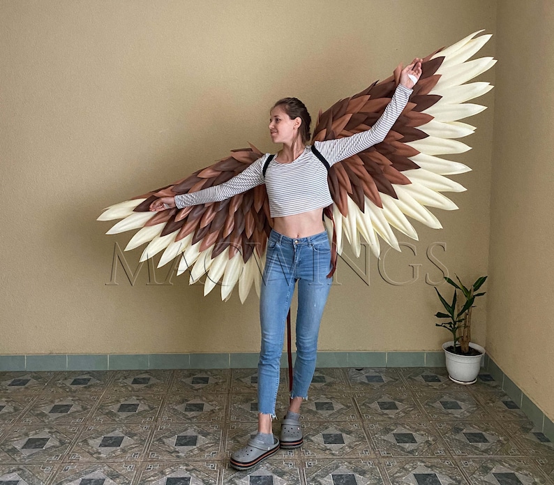 Movable Barn Owl Wings, Brown Bird Wings Cosplay, Halloween Costume ...