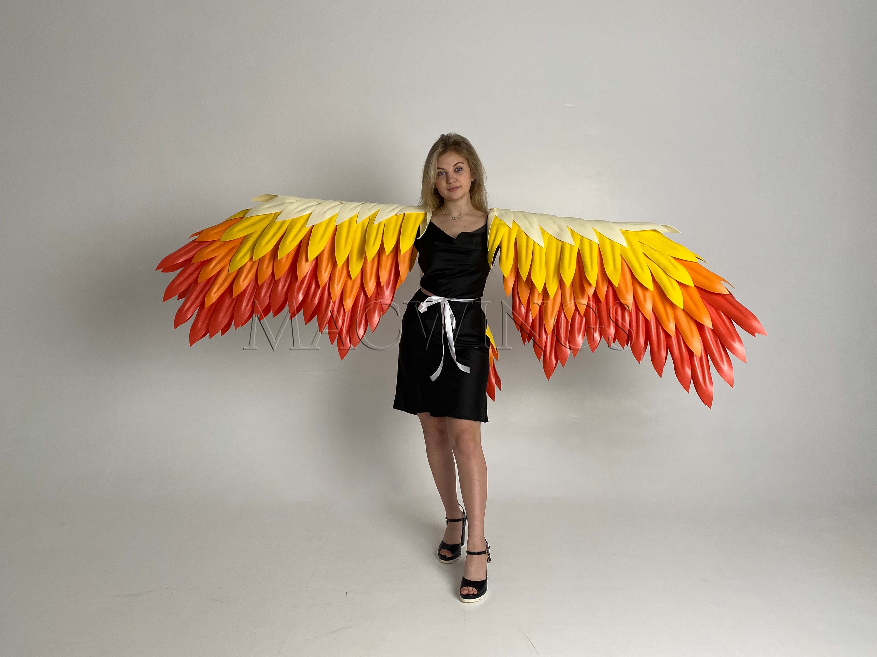 Fire Wings and Tail Phoenix Costume Cosplay Bird Wings for - Etsy