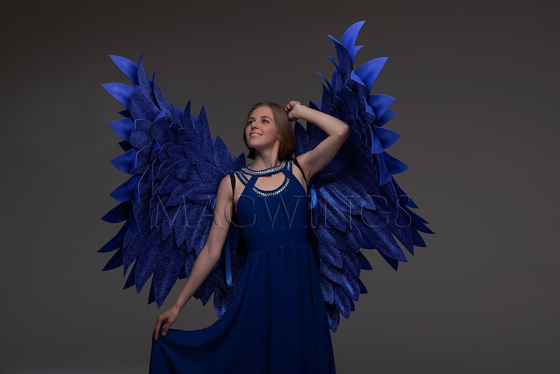 Blue Glitter Wings Extra Large Wings Angel Wings Cosplay | Etsy