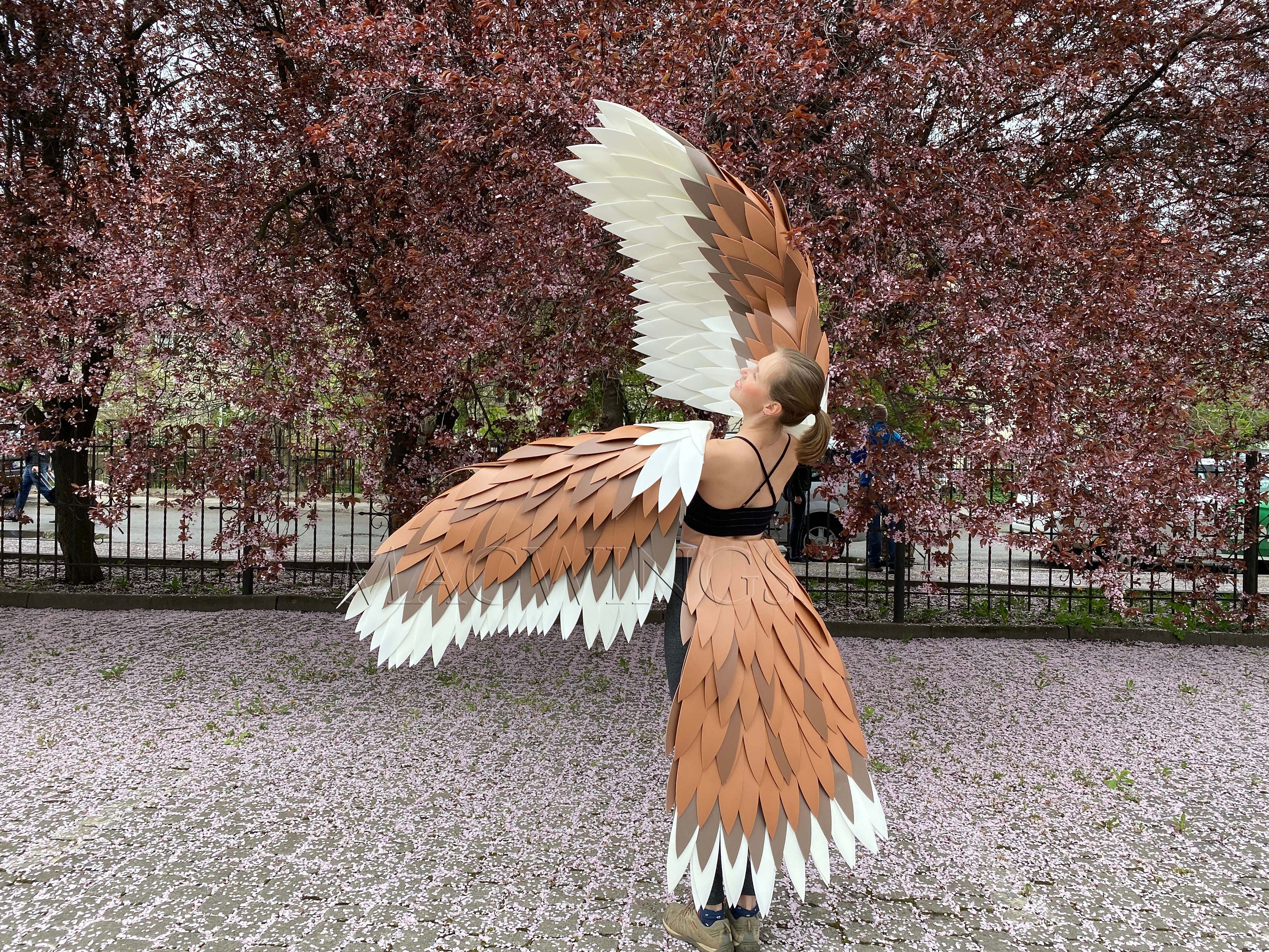 Brown Bird Wings and Tail for Adults, Movable Hawk Arm Wings, Fantasy ...