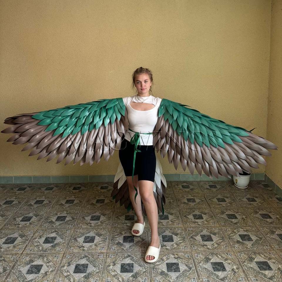 Quetzal Costume Wings Tail Jacket Bird Costume Quetzal Wings Green ...