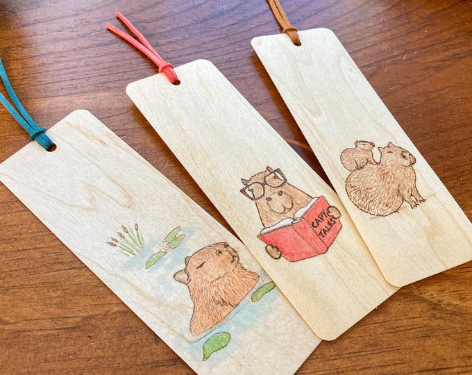 Capybara Bookmarks Handmade Wood Bookmark Cute Capybara Personalized ...
