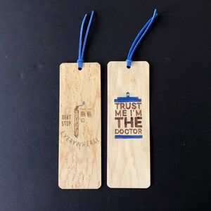 Doctor Who Bookmark | Handmade Burned Wood Bookmark | Trust Me I'm the ...