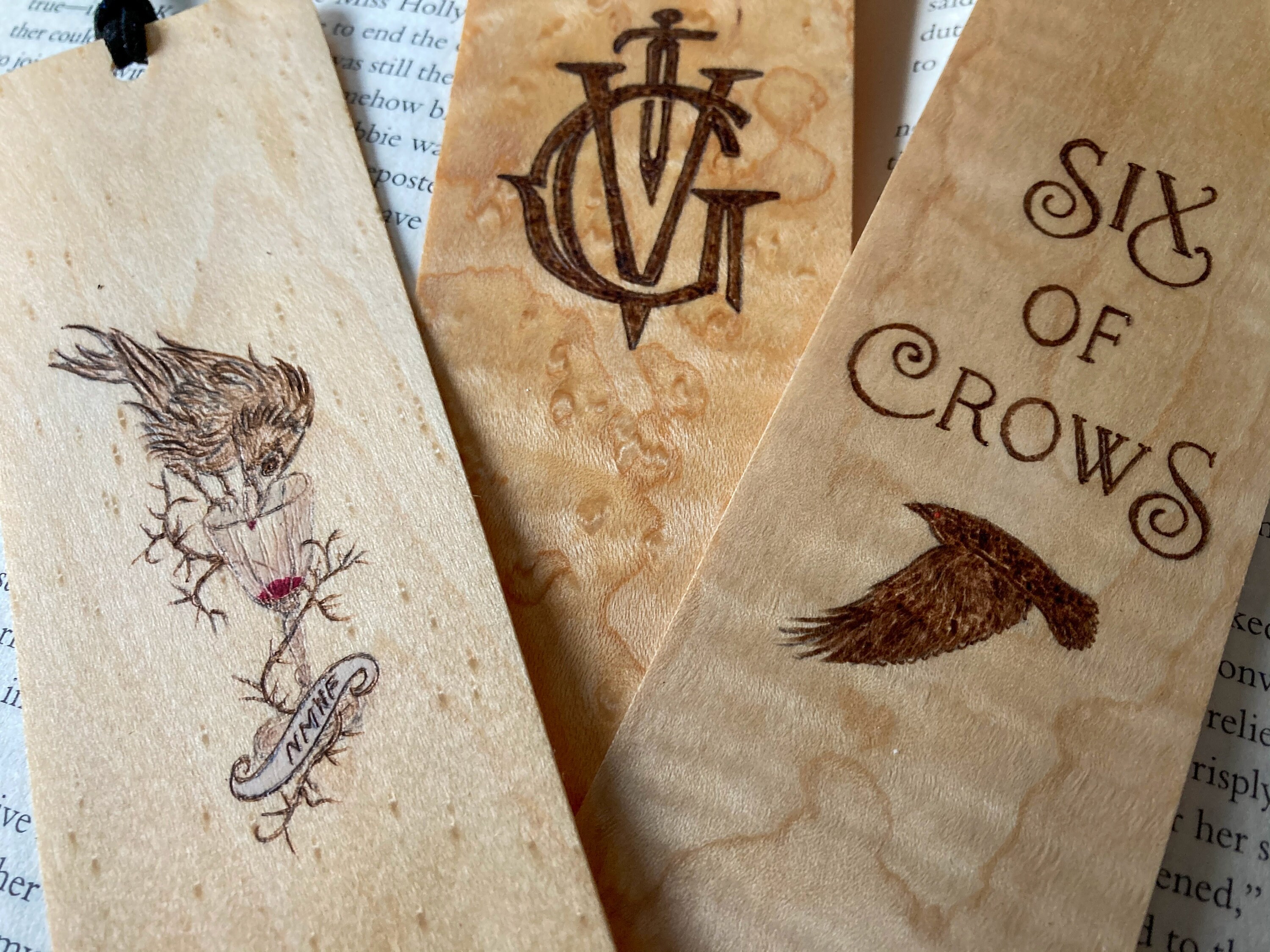 Six of Crows Bookmarks Handmade Wood Bookmark Grishaverse | Etsy