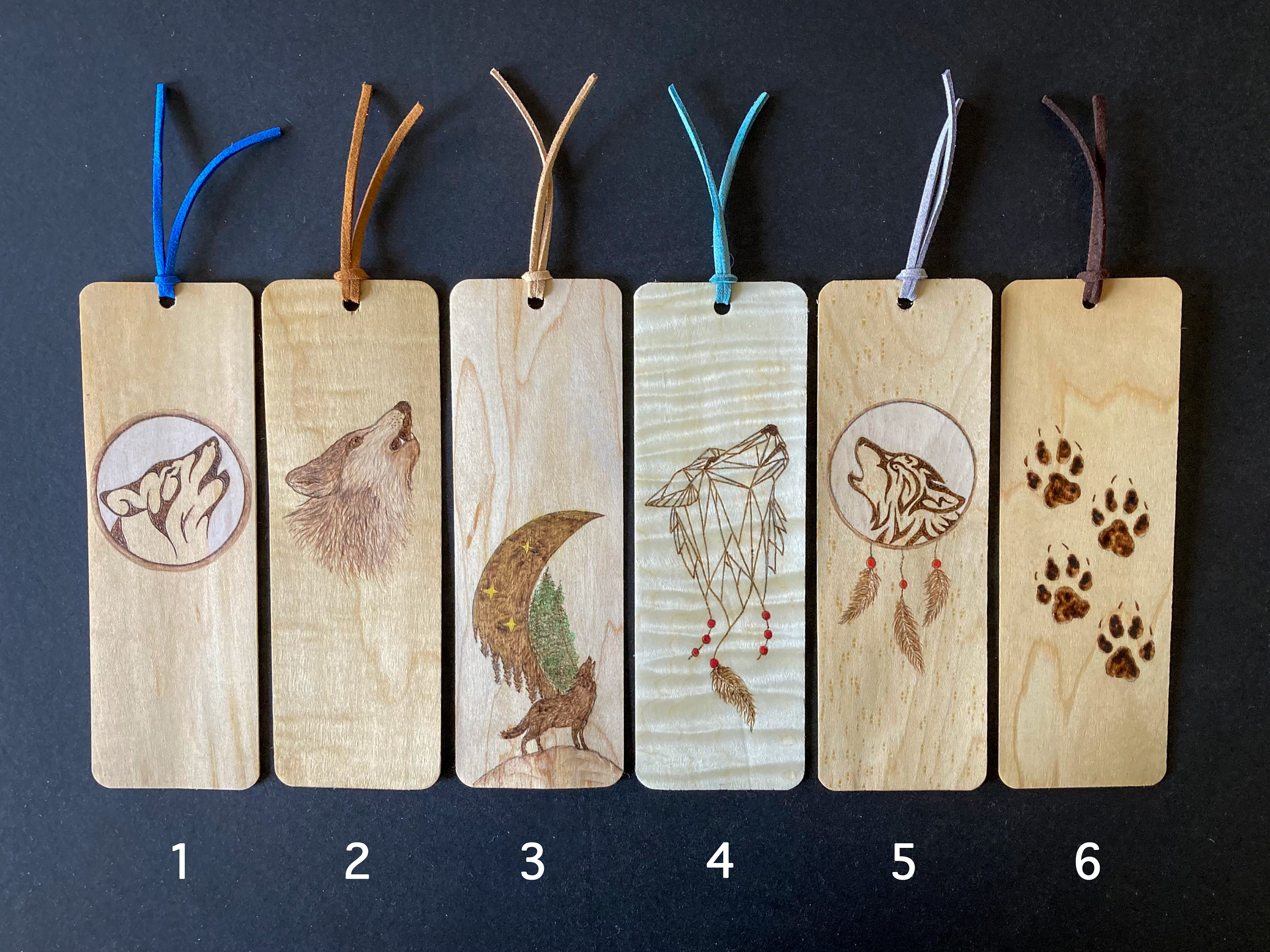 Wolf Bookmarks Handmade Wood Bookmark Wolf Art Howling | Etsy