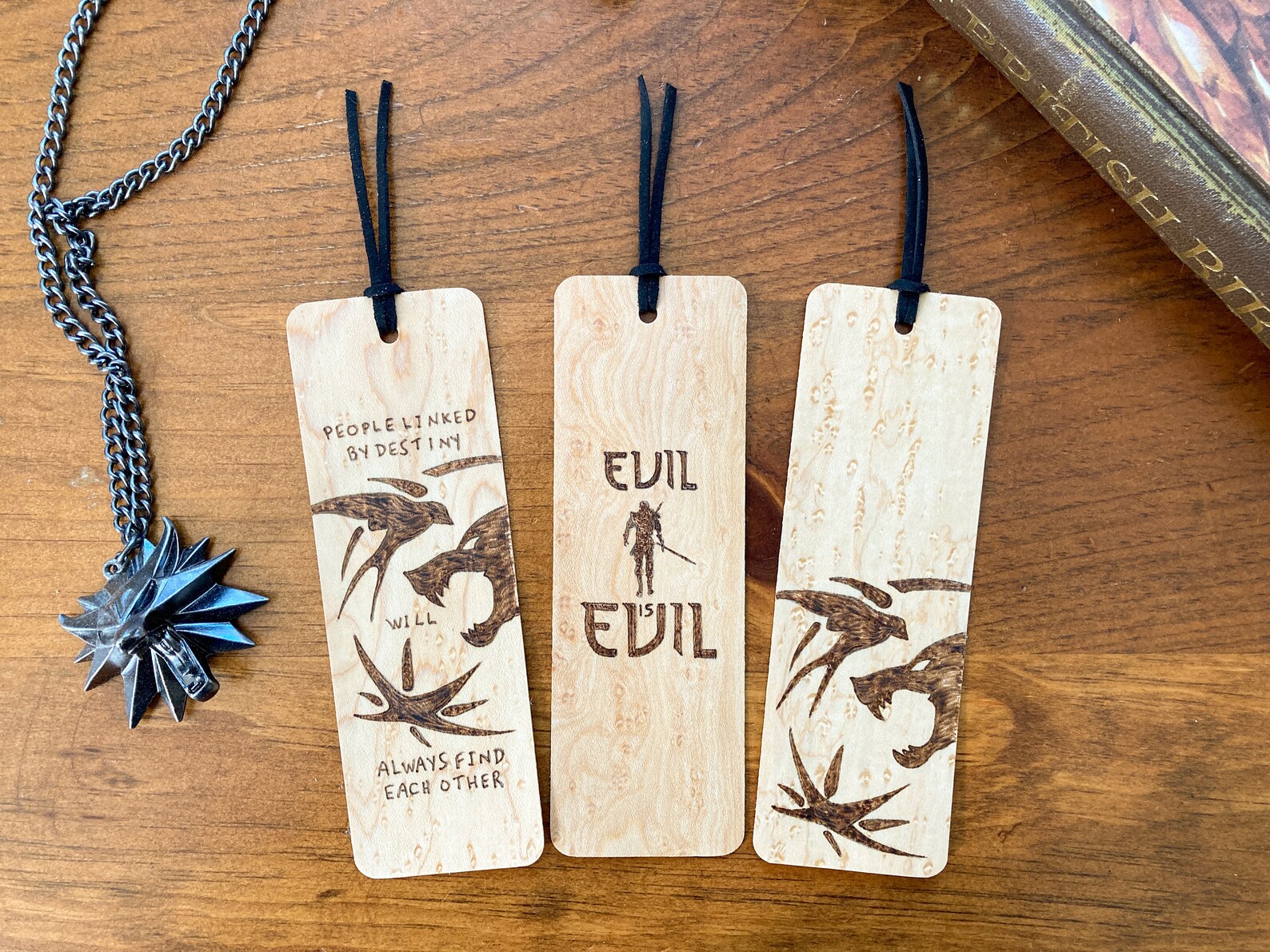 The Witcher Bookmarks Burnt Wood Bookmark Witcher Wolf - Etsy